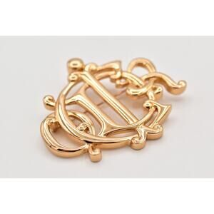 Dior | Jewelry | Christian Dior Vintage Logo Pin Brooch Insignia Script ...